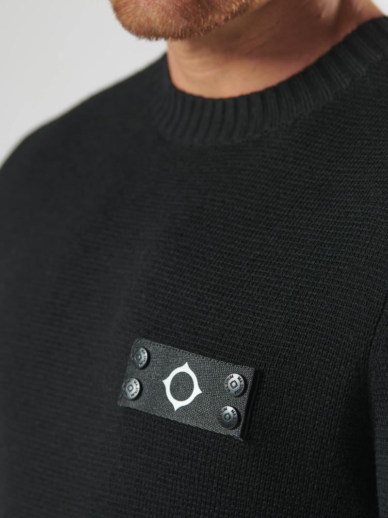 MA.STRUM Montage Crew Knit Jet Black | Casual Knitwear