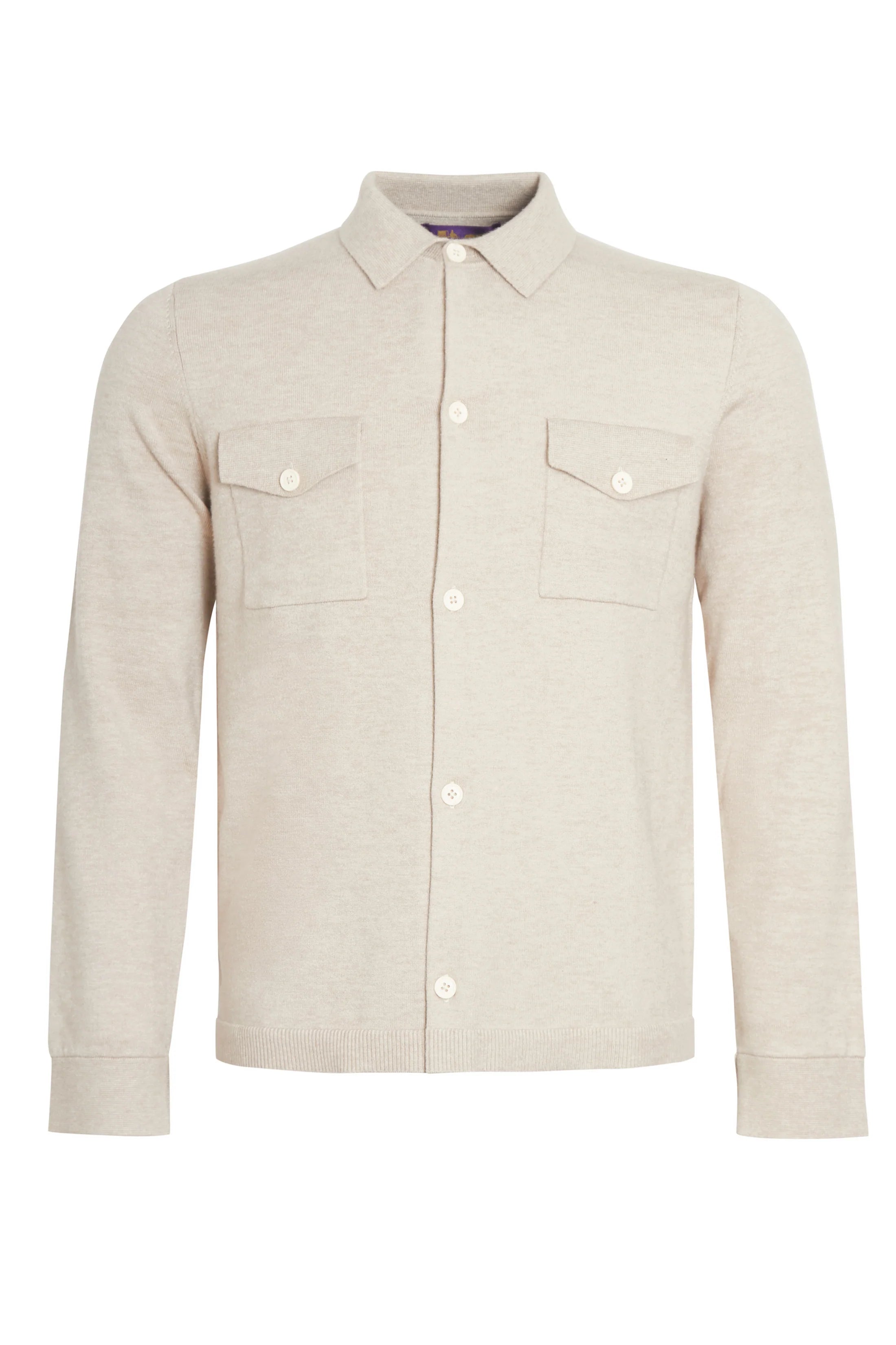 Arthur & Russell Button Through Overshirt Oatmeal